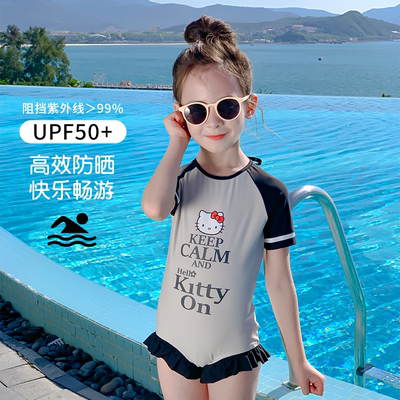 水手宝宝连体泳衣女童夏季防晒海边泳池防紫外线3725