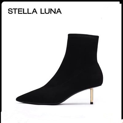 STELLALUNA欧美瘦瘦靴猫跟性感