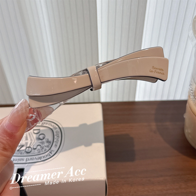 韩国东大门France超仙白色蝴蝶结数树脂香蕉夹高级感竖夹马尾夹女