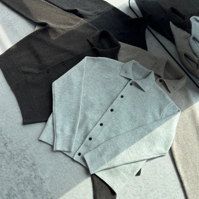 【KEBUSI】必入花纱羊毛混纺开衫毛衣外套boxy慵懒百搭男女#Y030