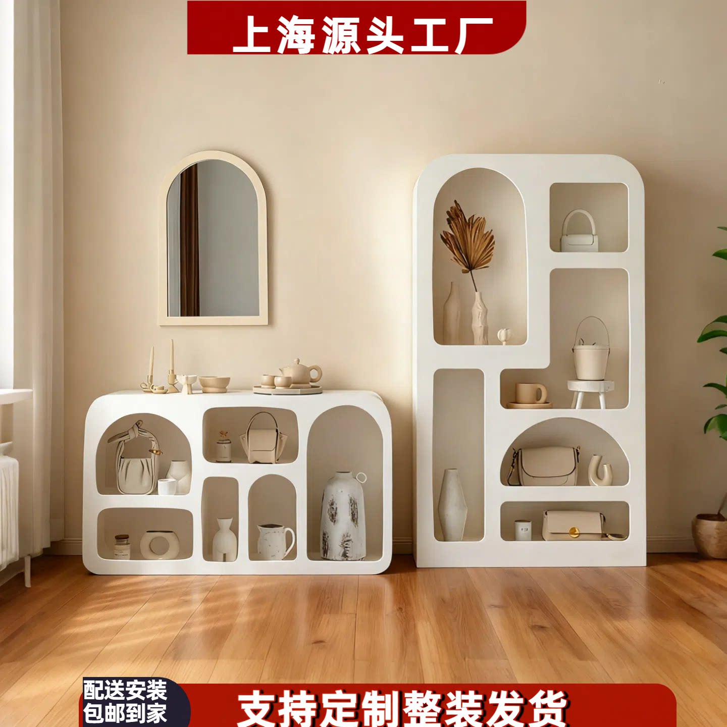 中古风钢琴烤漆书架落地置物架客厅靠墙储物柜收纳柜装饰柜整装