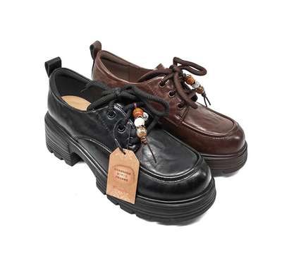 意尔康女鞋2026新款乐福鞋软防滑休闲鞋时尚厚底系带6162AD16792Y