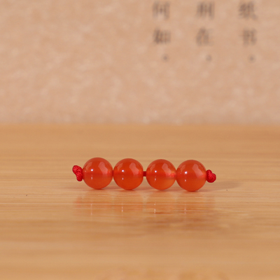 保山南红冰红圆珠高冰荧光珠宝感