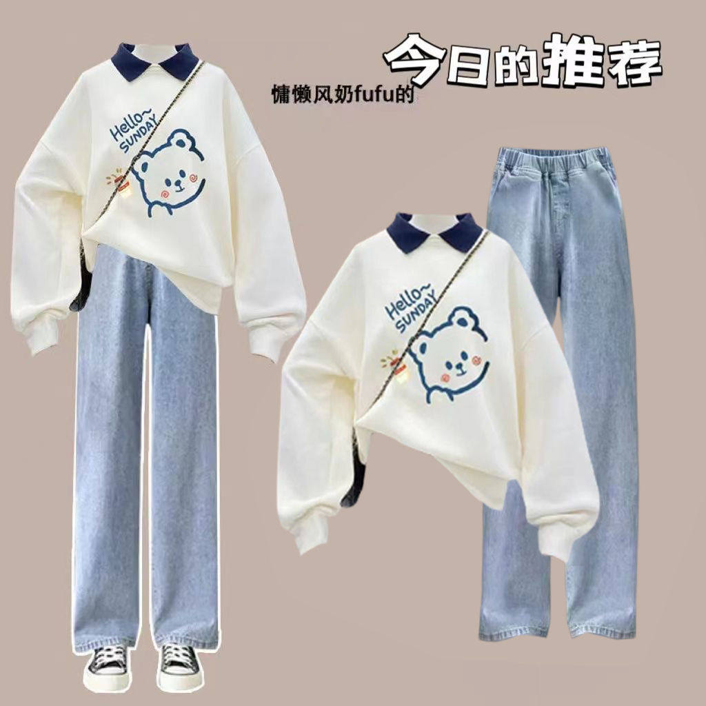 女大童秋季套装2026新款初中女学生春秋装学院风卫衣韩版洋气休闲