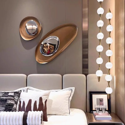 不锈钢异形水滴客厅餐厅壁饰沙发背景墙面装饰壁挂件软装艺术装置