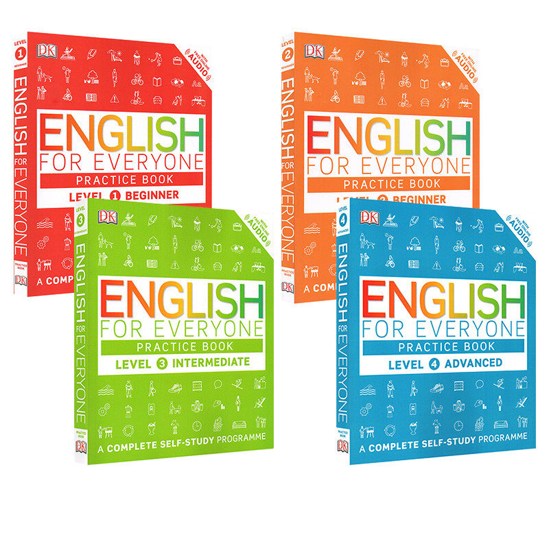 英文原版 DK新视觉人人学英语 English for Everyone Level 1-4 Beginner Practice4册合售入门级 ...