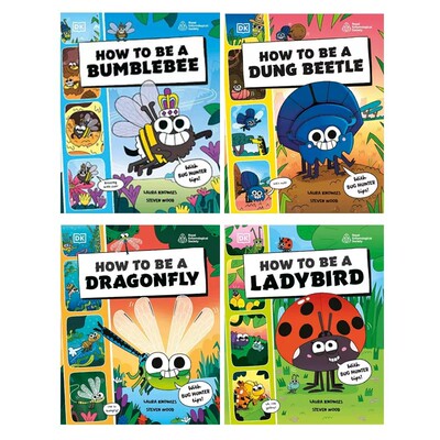 英文原版 How to be a Bumblebee /Dragonfly/ How to be a Ladybird 如何成为一只黄蜂/蜻蜓/瓢虫/蜣螂 4册  儿童科普绘本绘本