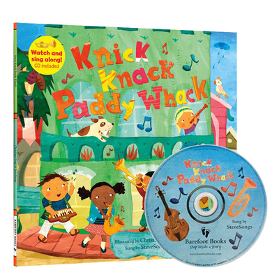 Knick Knack Paddy Whack 英文原版儿童绘本 Barefoot Books 廖彩杏有声书单 附CD 常青藤爸爸推荐 边听边学 亲子教育互动启蒙学习