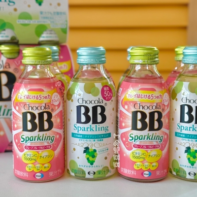 日本Chocola BB晴王葡萄西柚桃子味水果味碳酸饮料美肌补铁维生素