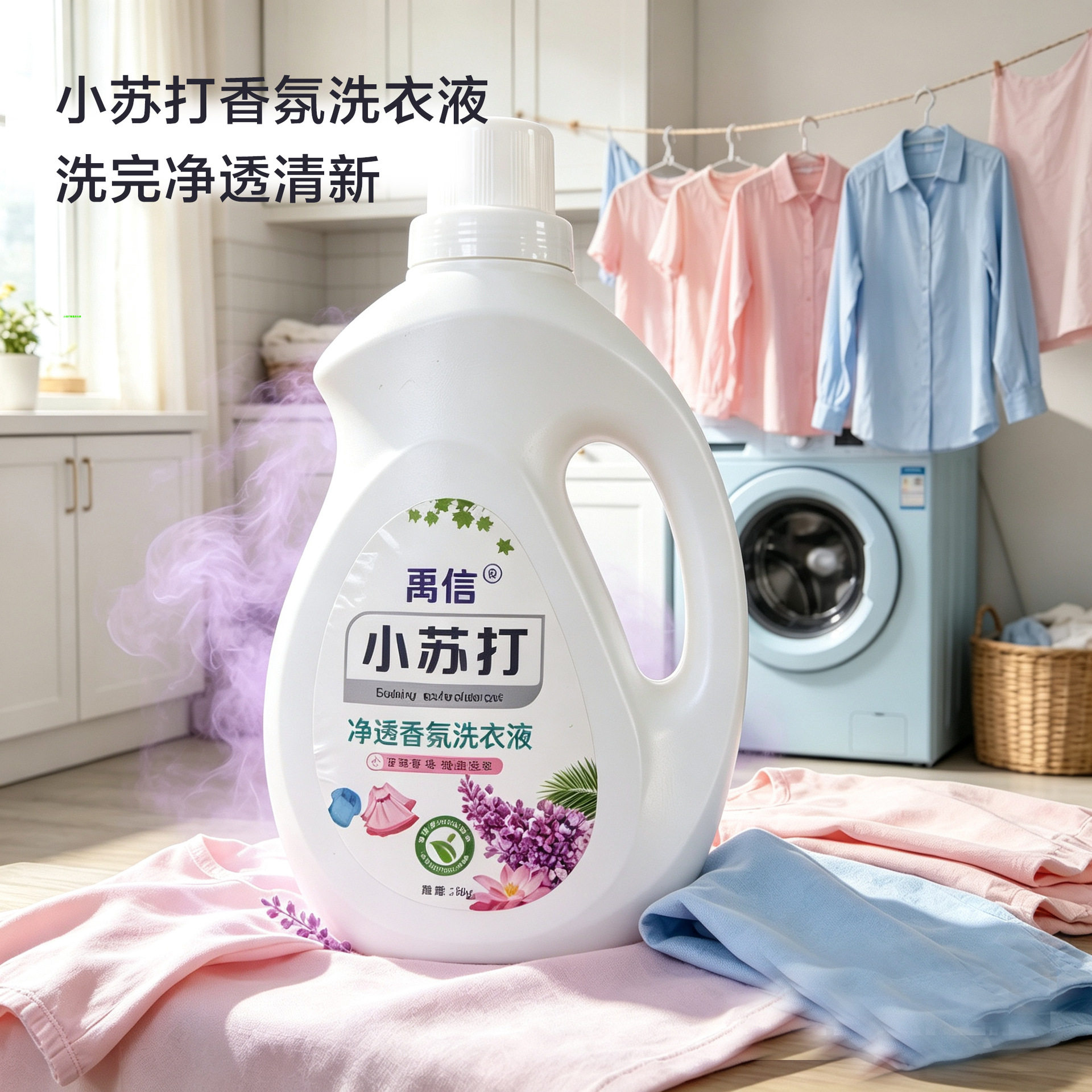 禹信洗衣液家用小苏打净透香氛洗衣液持久留香护色浓缩低泡易漂