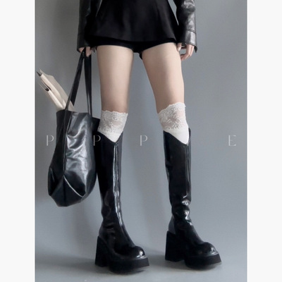 百搭款瘦瘦靴厚底全皮