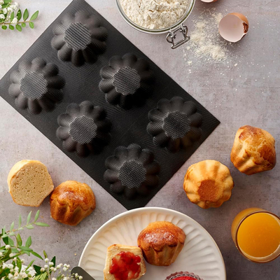 法国产 Silpat 布里欧修蛋糕烘焙模具黑色硅胶不粘耐高温Brioche