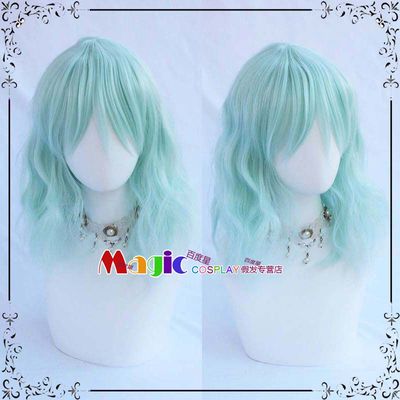 荧光嫩绿色梨花头玉米烫短卷发|古明地恋|初音MIKU|COS假发 萝莉