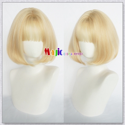 cosplay假发 暮光幻影 维恩 金色梨花头学生短发 欧美可日常假发
