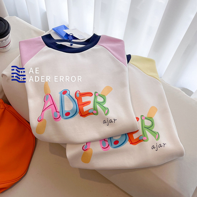 正品ader撞色拼接宽松短袖T恤女