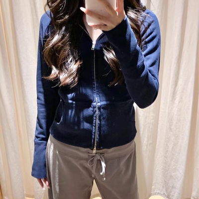 BrandyGirl美式复古连帽拉链bm卫衣外套女中版修身显瘦帽衫上衣潮