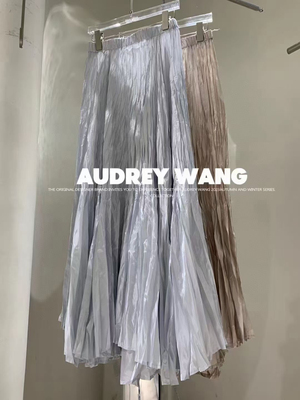 AW2024夏季新款小众设计肌理褶皱显瘦气质百搭大裙摆半身裙女