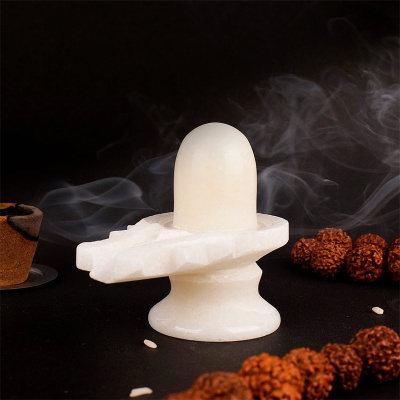 印度湿婆白色大理石Linga