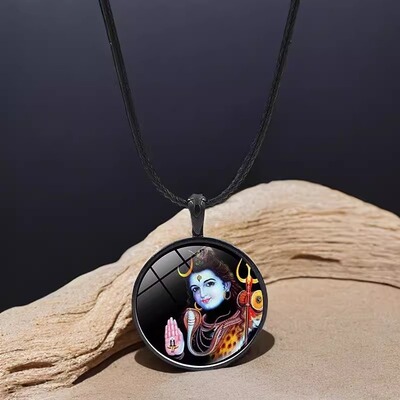 印度Shiva湿婆神三叉戟林伽护身符吊坠2.5cm 瑜伽冥想