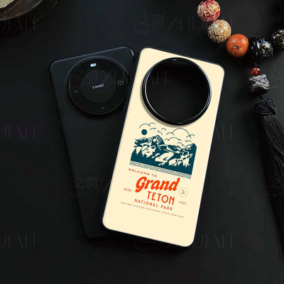 大提顿公园标磁吸磨砂黑框电镀玻璃手机壳适用苹果iphone17promax华为VIVOX300PRONOVA13PRO红米TURBO4PROVIV