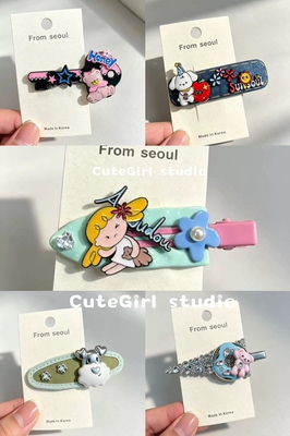 Cutegirl studio韩国原创设计牛仔色狗狗夹掰掰夹女孩可爱压夹子