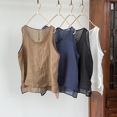 湘灵高支苎麻文艺基本款百搭