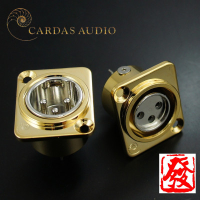 美国原装CARDAS 卡达斯CM F/M XLR平衡母插座 镀铑白金平衡公插座