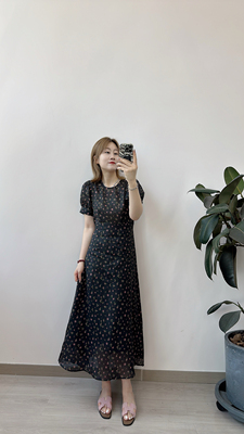 GOLDENBARRY|金和百瑞 301250时尚宽松经典碎花连衣裙