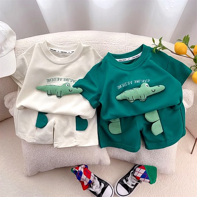 卡通短袖套装宝男女洋气夏季新款-CNN2024百宝裤CZ小童时尚搭2937