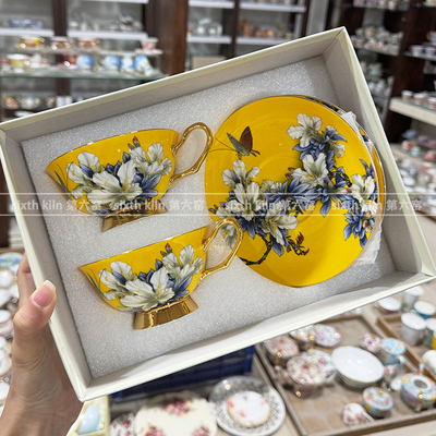 第六窑咖啡杯正品骨瓷礼盒送礼