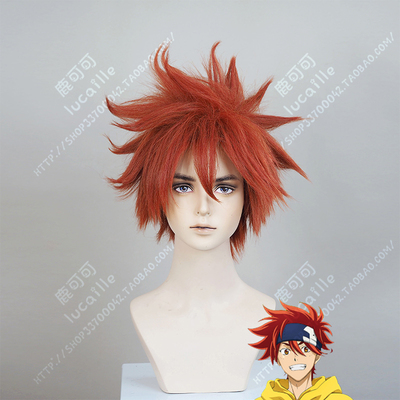 SK∞无限滑板喜屋武历枣红翻翘万用cos假发男动漫游戏cospla