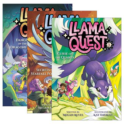 英文原版 Llama Quest 羊驼拉玛的任务系列1-3册 儿童奇幻冒险章节桥梁故事书 Megan Reyes 英文版 进口英语原版书籍