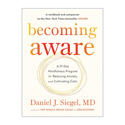 英文原版 Becoming Aware 变得有意识 21天减少焦虑和培养平静的正念计划 全脑教养法作者Daniel J. Siegel 英文版 进口英语书籍