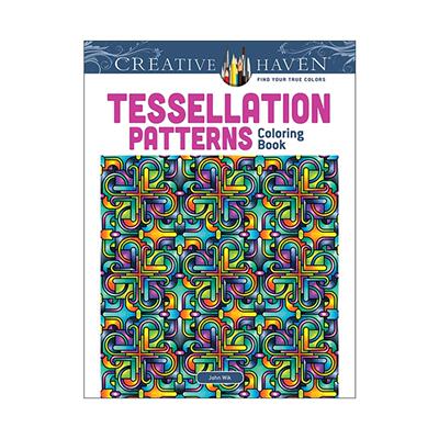 英文原版 Creative Haven Tessellation Patterns Coloring Book 创意保护区 拼接图案设计 填色涂色书 墙面装饰艺术 独特花纹图案