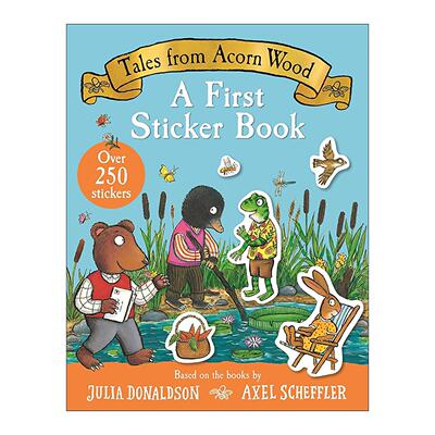 英文原版 Tales from Acorn Wood A First Sticker Book 橡树林故事 贴纸书 250+贴纸 配对迷宫涂色拼图等益智游戏 英文版