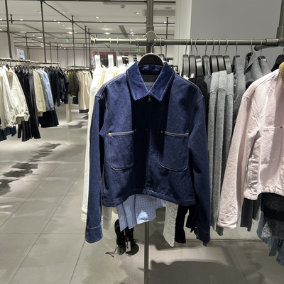 UR国内代购2025冬季女装复古巴恩风大贴袋短款牛仔外套UYY860002