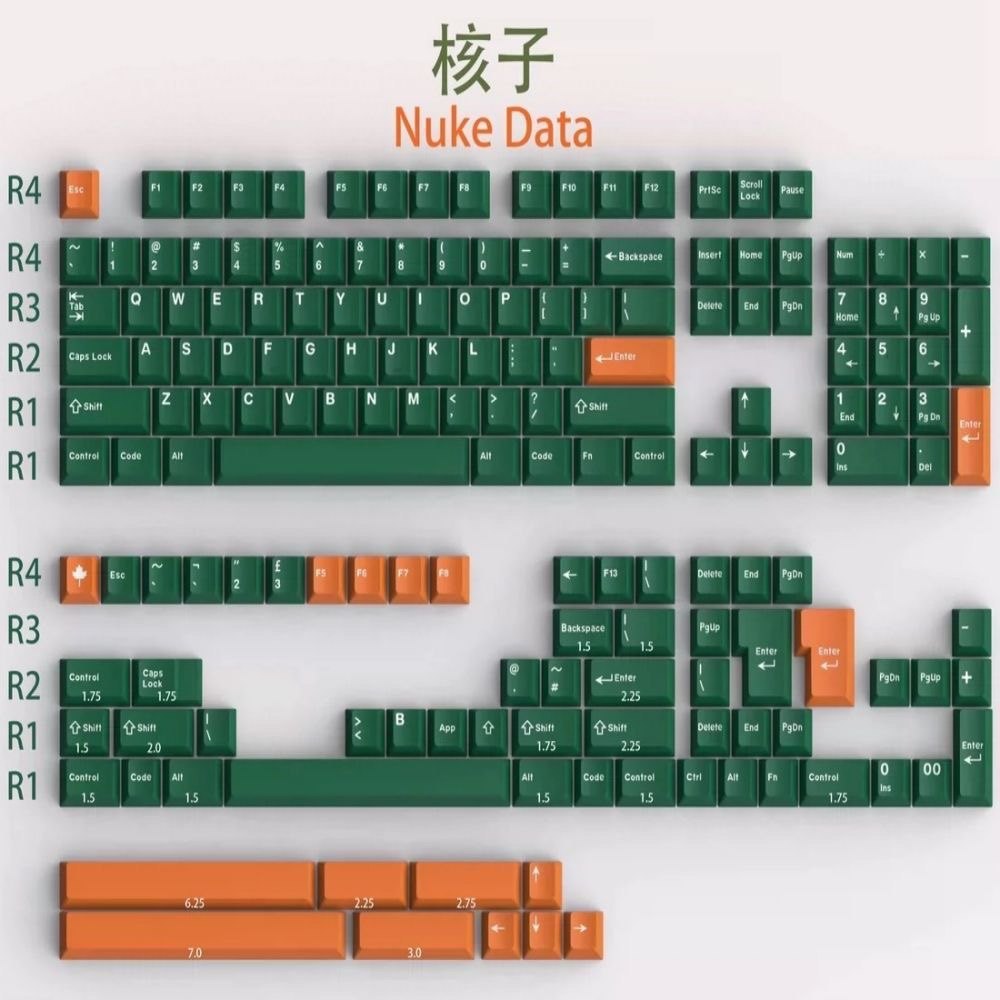 GMK核子Nuke Data大叶键帽Cherry原厂高度ABS二色键帽172键_虎窝淘