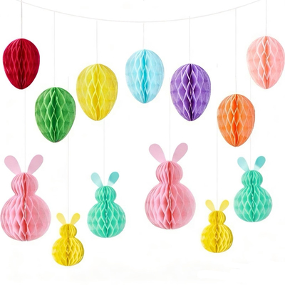 复活节立体彩蛋兔子蜂窝挂饰