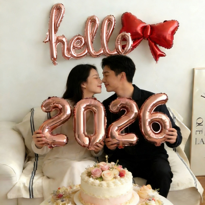 2026元旦跨年气球背景墙装饰