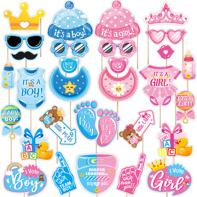 性别揭示派对手举拍照氛围道具