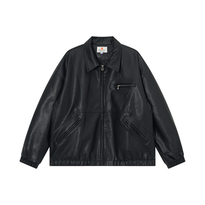 BSAPA 秋装复古夹克潮流街头宽松皮衣外套工装机车男女上衣