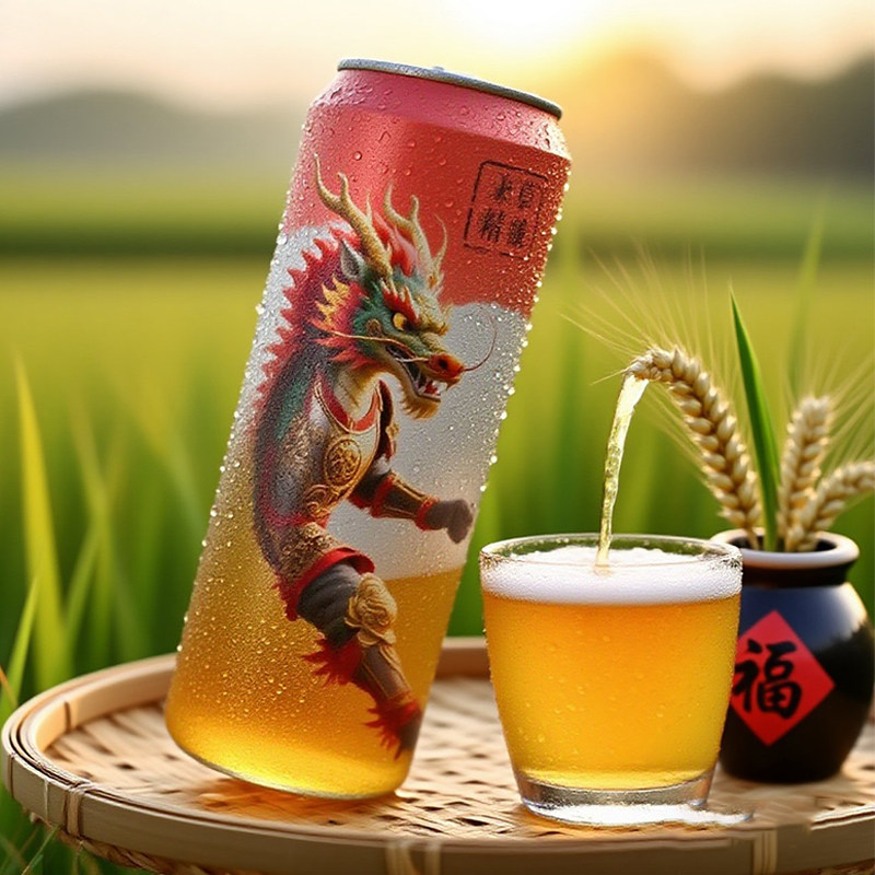 米草精酿啤酒浓香白酒顺滑原浆易拉罐装原麦汁浓度12°P德系发酵
