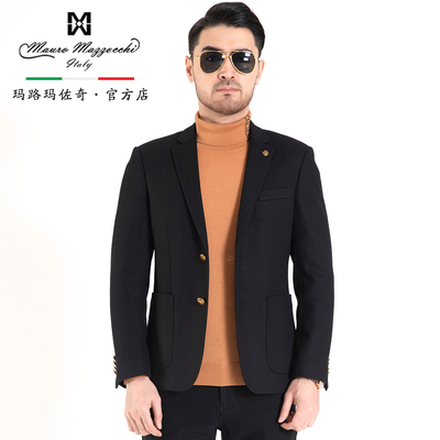 玛路男装/MAURO秋冬纯色休闲商务长袖西服/柔软吸湿保暖MJ313001