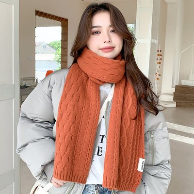 秋冬季新款边标字母TUE韩版围巾