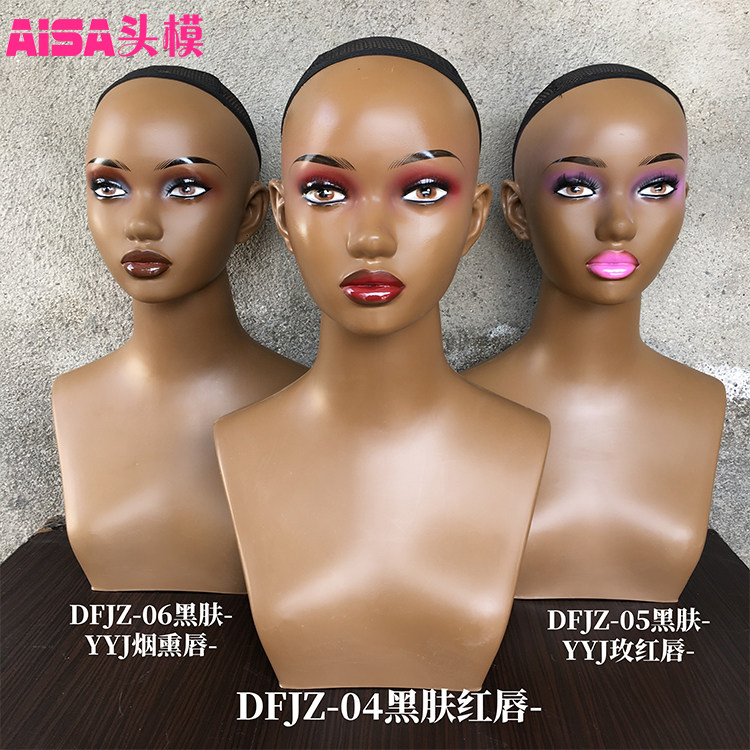 欧美双肩非洲半身模特头假人头模饰品帽子假发展示模型头道具