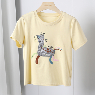 百搭显瘦韩版显瘦欧洲站刺绣T恤