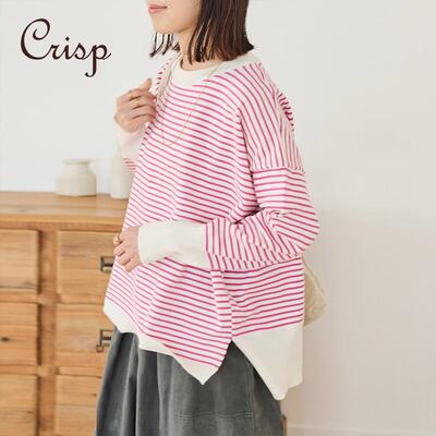 CRISP日系穿搭条纹打底针织衫