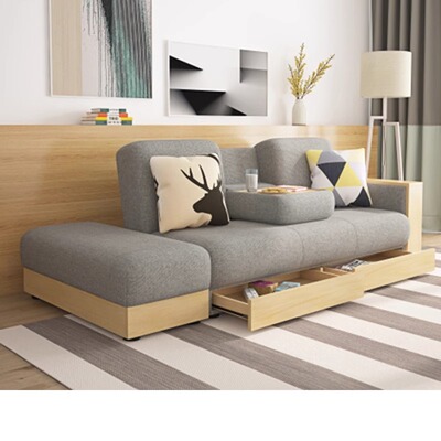 (香港直送)Sofa bed 沙发多功能收纳储物科技布可折叠两用 梳化床