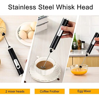 TINSOL  Electric Milk Frother Mini Handheld Wireless Powerf