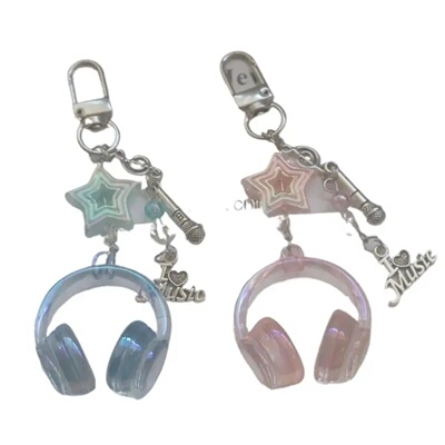 Y2K Mini Earphone Pendant Keychain, Music Festival Mobile P